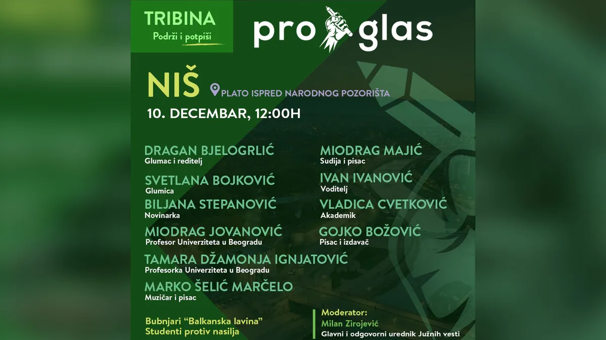 Velika tribina ProGlasa u nedelju u Nišu - nova.rs