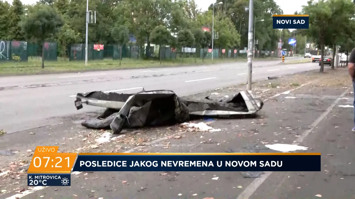 Posledice jakog nevremena u Novom Sadu: Razorna oluja odnela deo krova ...