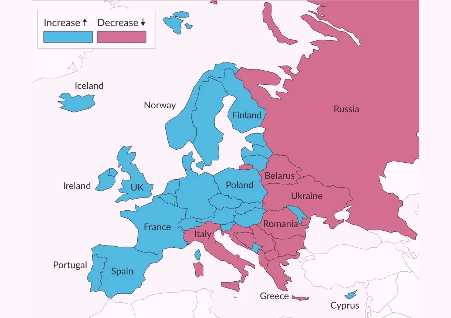 Objavljena je mapa Evrope koja prikazuje promene stanovništva - i tužnu ...