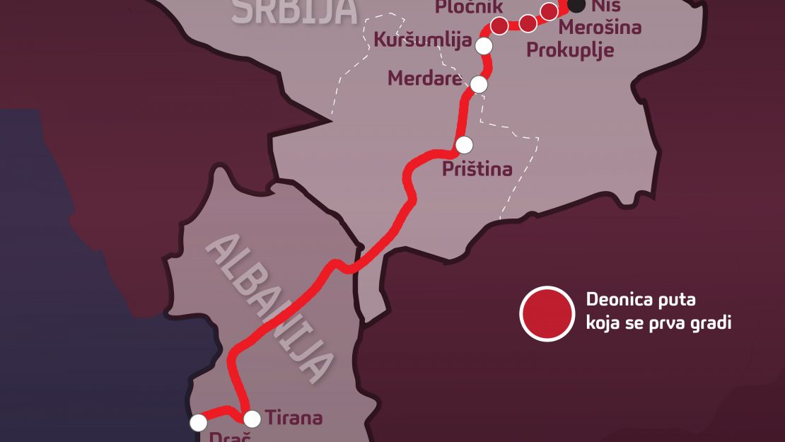 (MAPA) Niš - Priština: Još jedan auto-put iz Srbije do mora