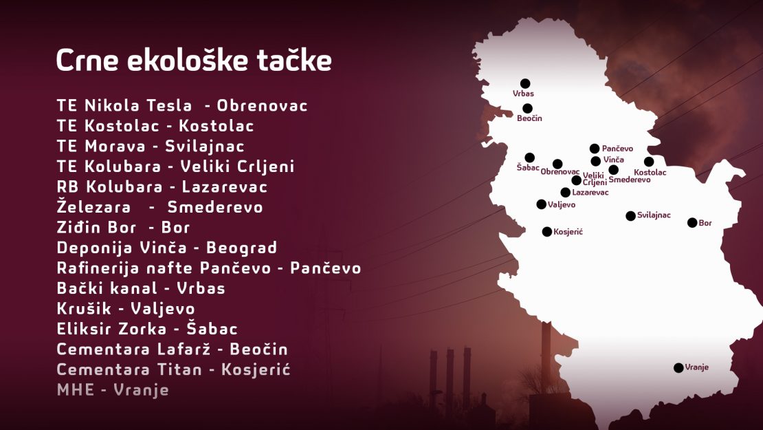 MAPA 15 crnih tačaka: Ekološke bombe od Vranja do Vrbasa