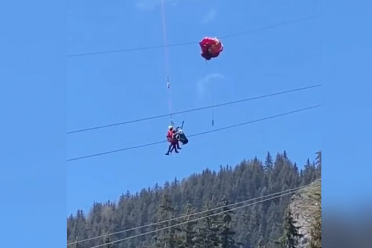 Malerozni padobranac sleteo pravo na dalekovod