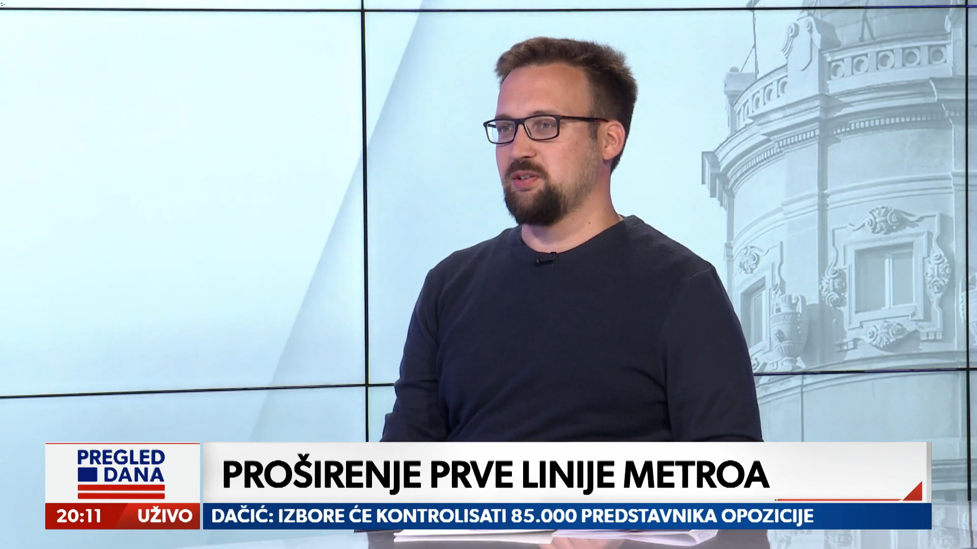 Miloš Vučković u Pregledu dana o menjanju trase budućeg metroa
