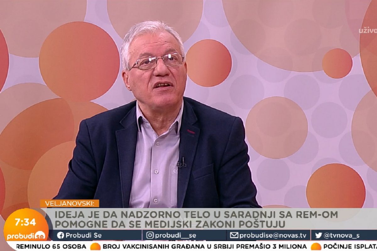 Veljanovski: REM ne radi po zakonu, zato se formira Nadzorno telo za medije