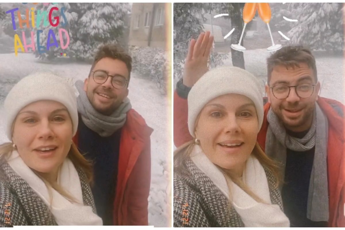 Maja Nikolić i Danilo Mašojević "zavejani" snimaju novogodišnji program