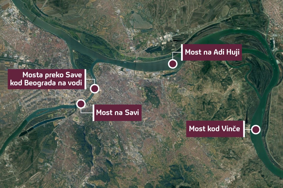 MAPA Pogledajte: Beograd na 9 mostova - plan je da niknu do 2030.