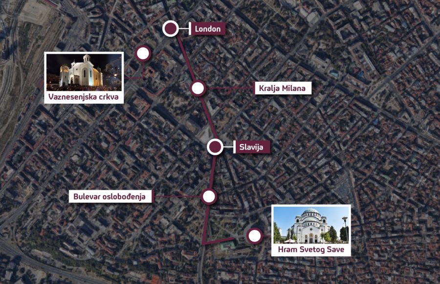 MAPA Ulice u centru Beograda koje će biti blokirane zbog Spasovdanske ...