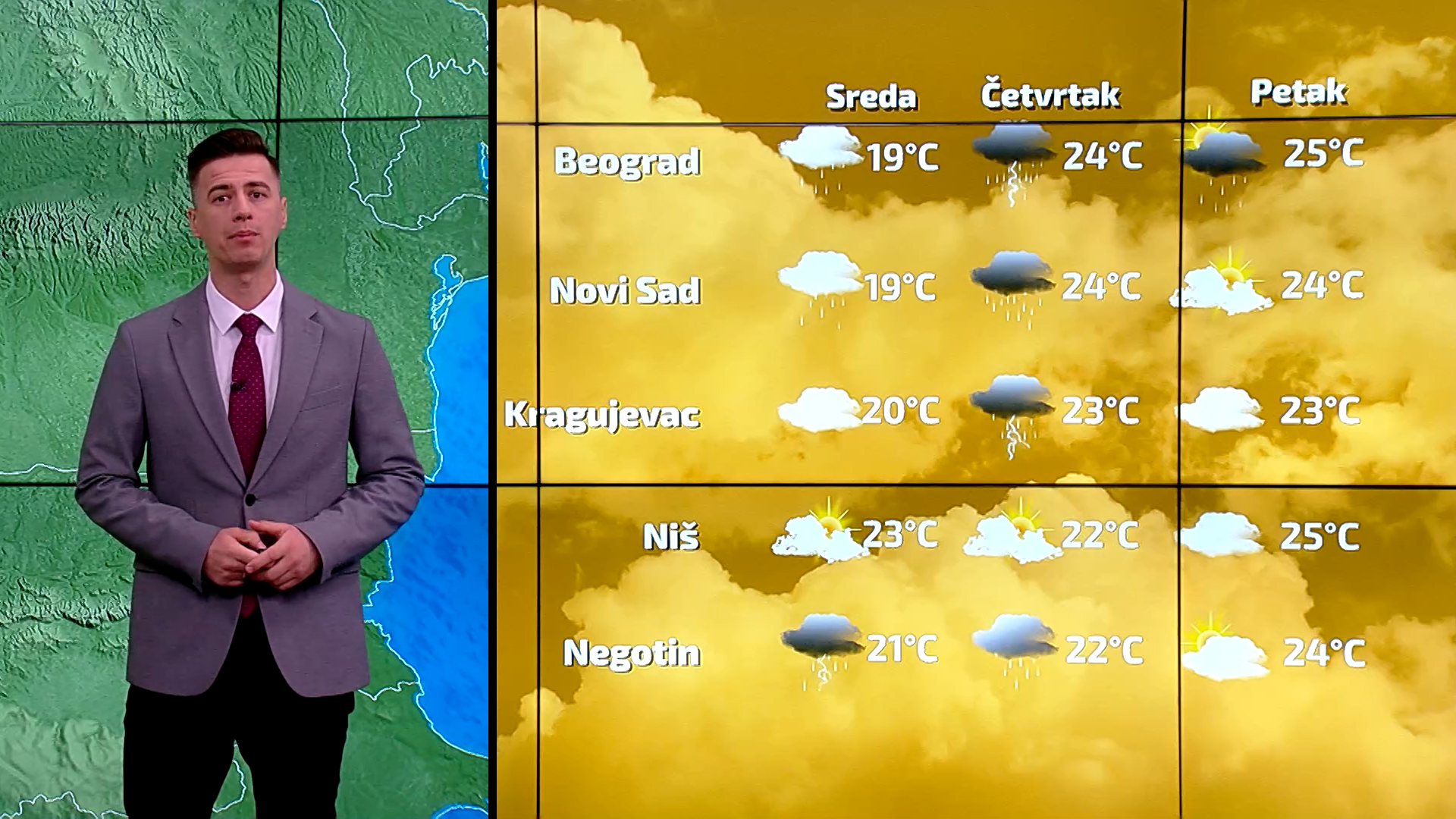 VIDEO Danas toplo, ali sa pojavom grmljavine i grada