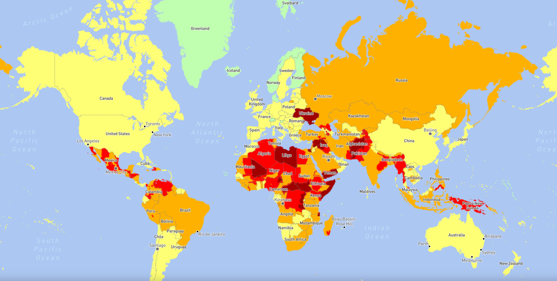 Najrizičnije zemlje za putovanje - gde "gori" u Srbiji (MAPA)