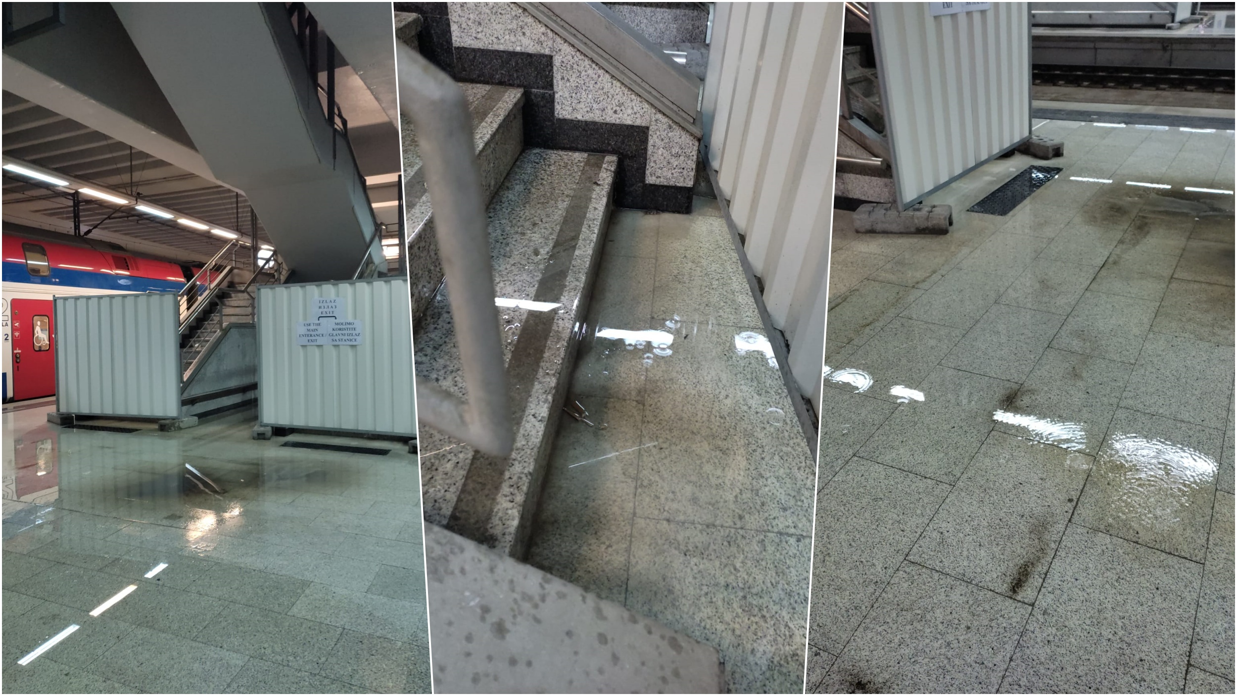 VIDEO Potop u Prokopu: Prokišnjava na sve strane, u stanici lije kao iz ...