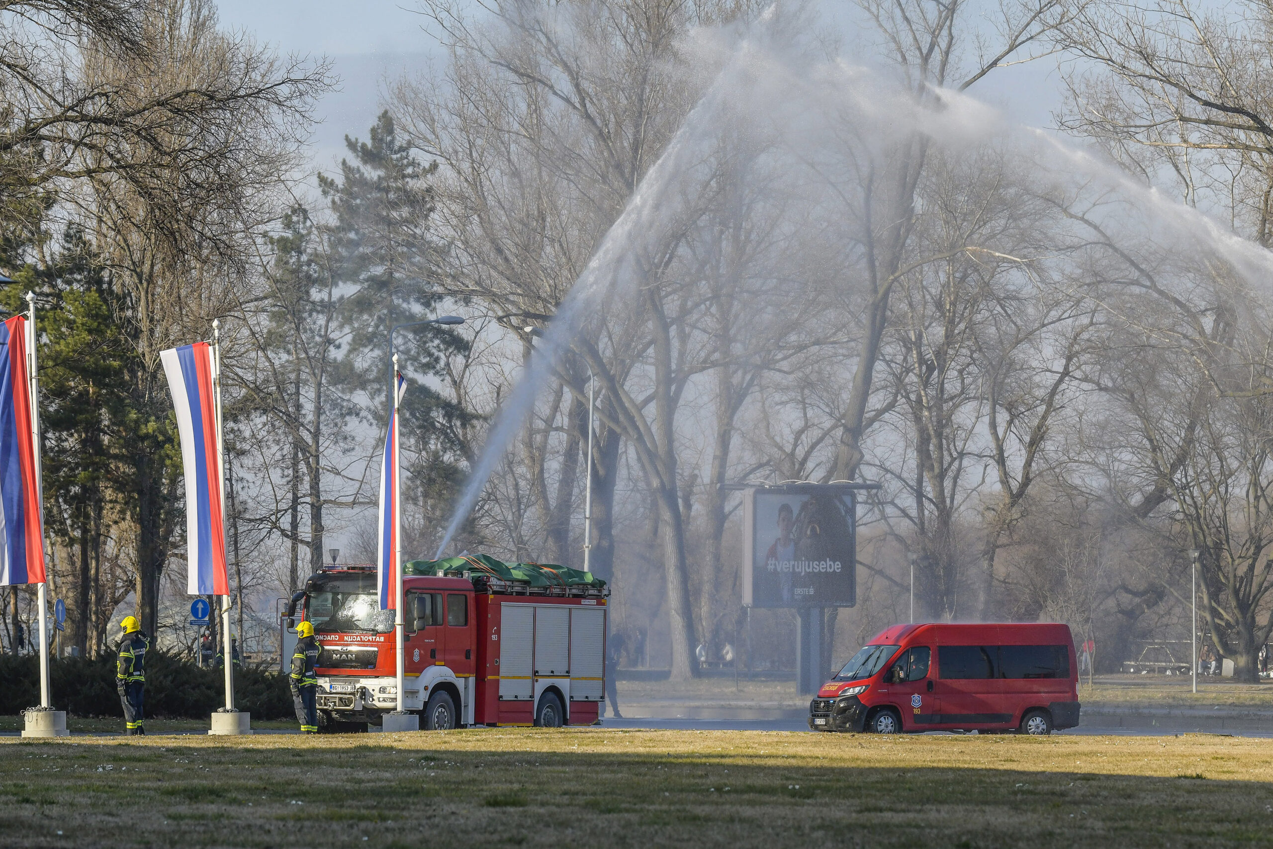 Požar na ulazu u Beočin: Vatrogasci na terenu