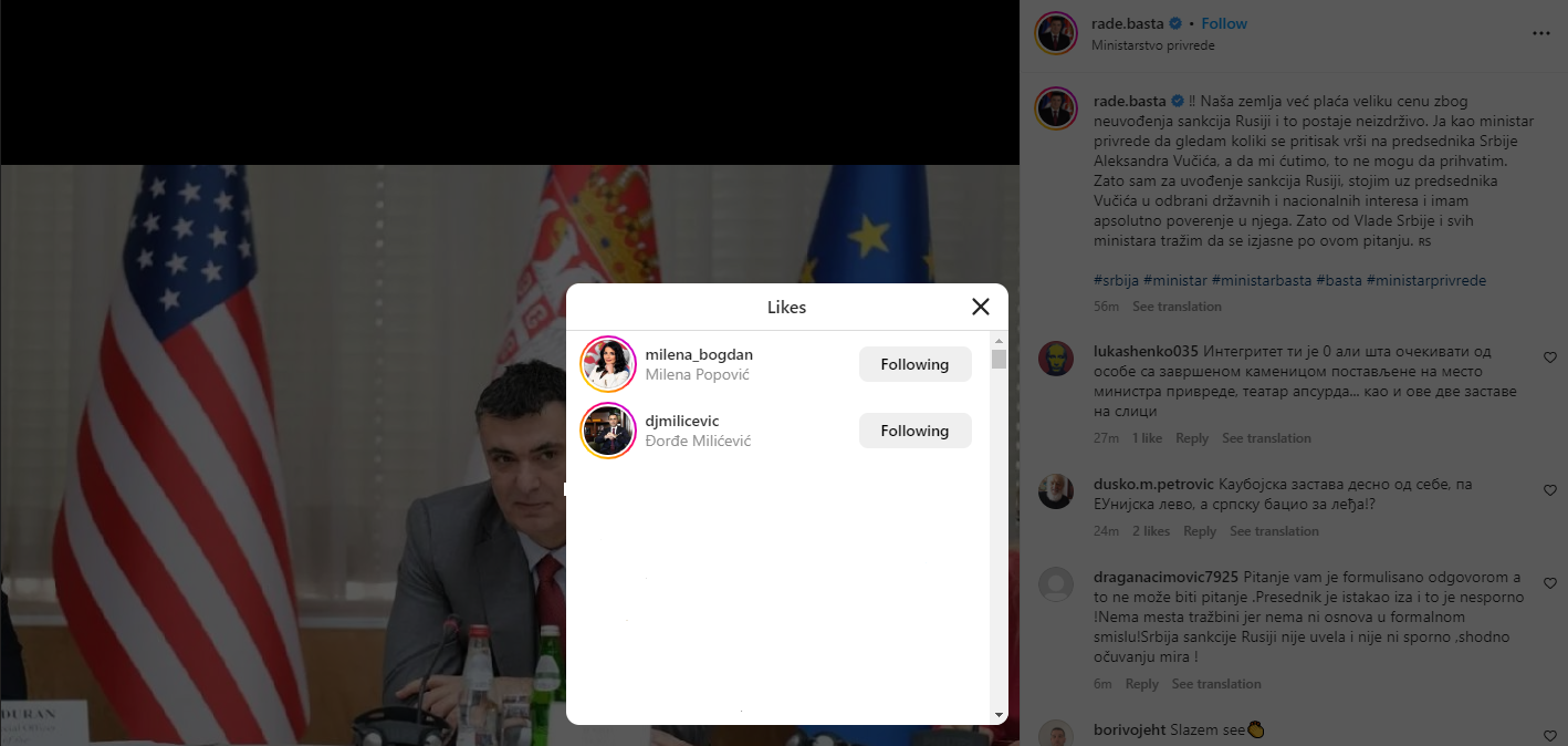 Kakav preokret: Ministar Rade Basta traži uvođenje sankcija Rusiji ...