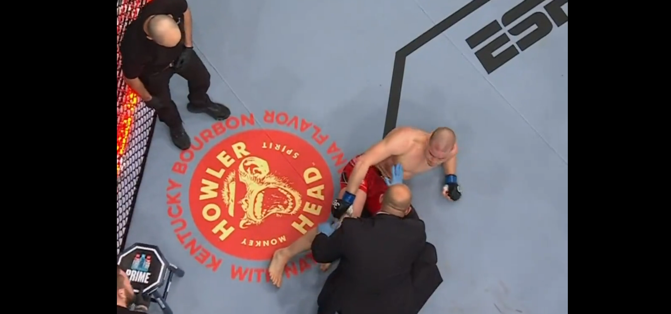 VIDEO Au, šta se ovo desilo: Prekinut meč, srpski borac ostao da leži ...