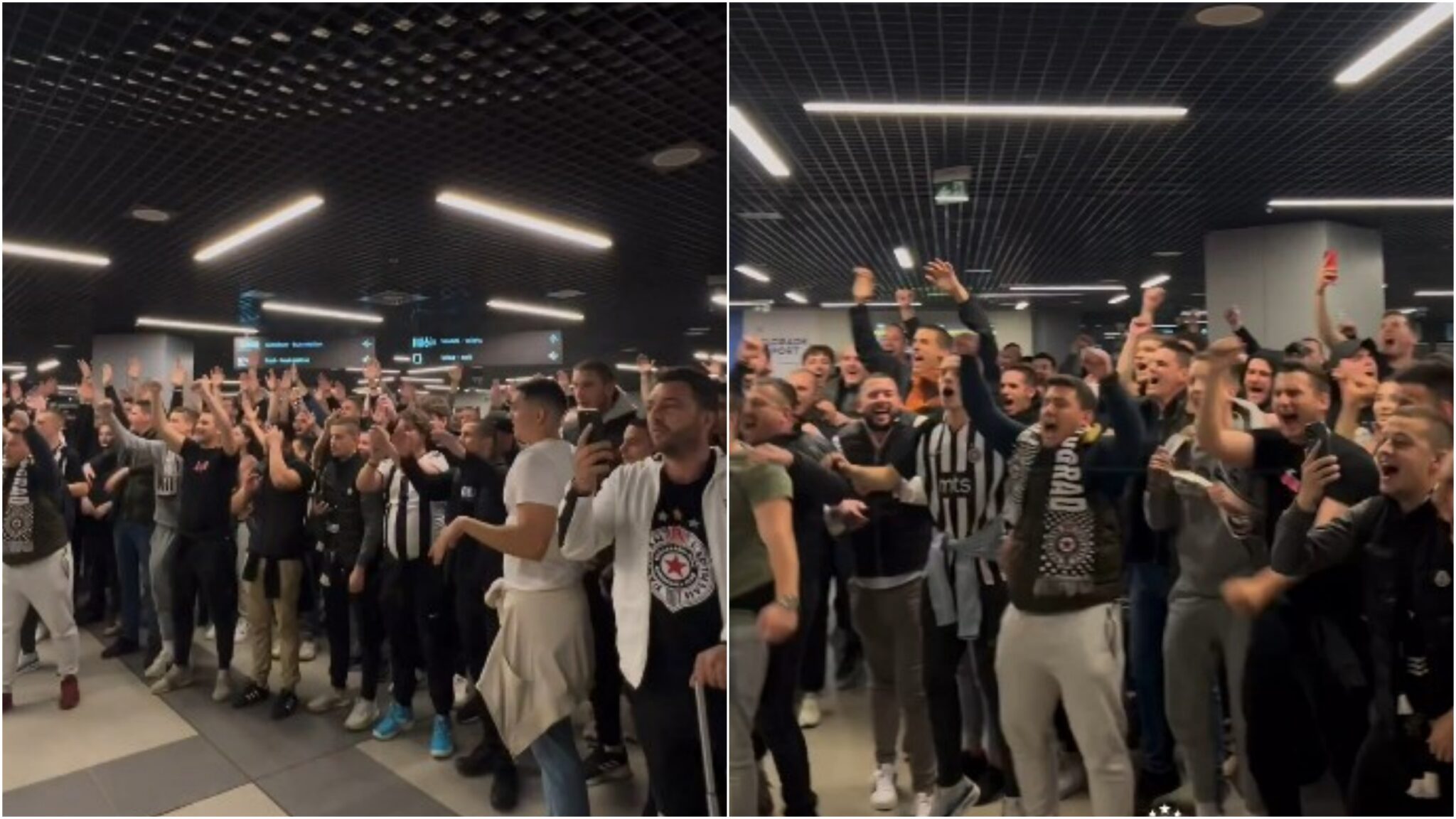 VIDEO Navijači Partizana napravili haos na aerodromu: Ovo ne može da se ...