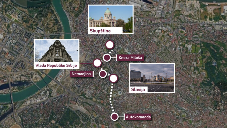 MAPA Ovo je plan blokade na današnjem protestu u Beogradu: Pogledajte ...