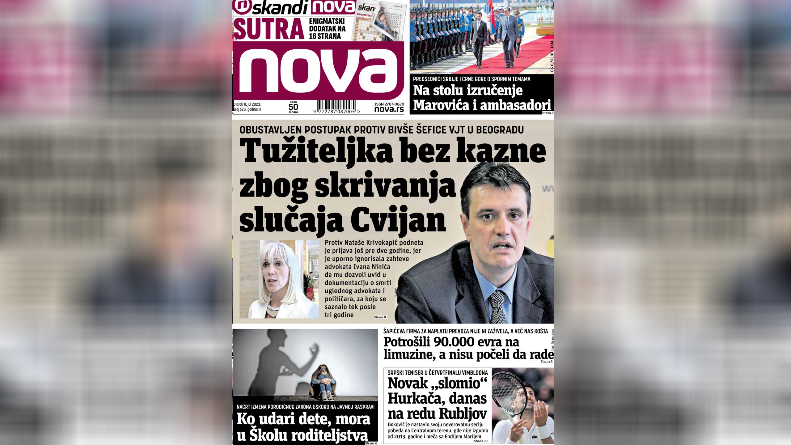 „Nova“: „Tužiteljka bez kazne zbog skrivanja slučaja Cvijan“