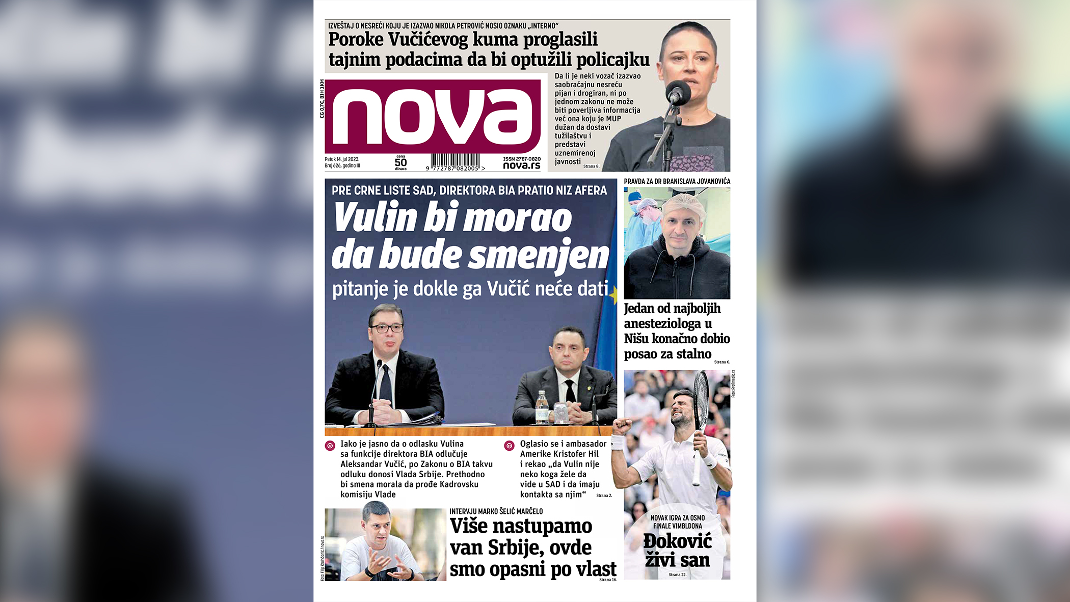 "Nova" piše: Kako su poroci Vučićevog kuma postali tajni podaci
