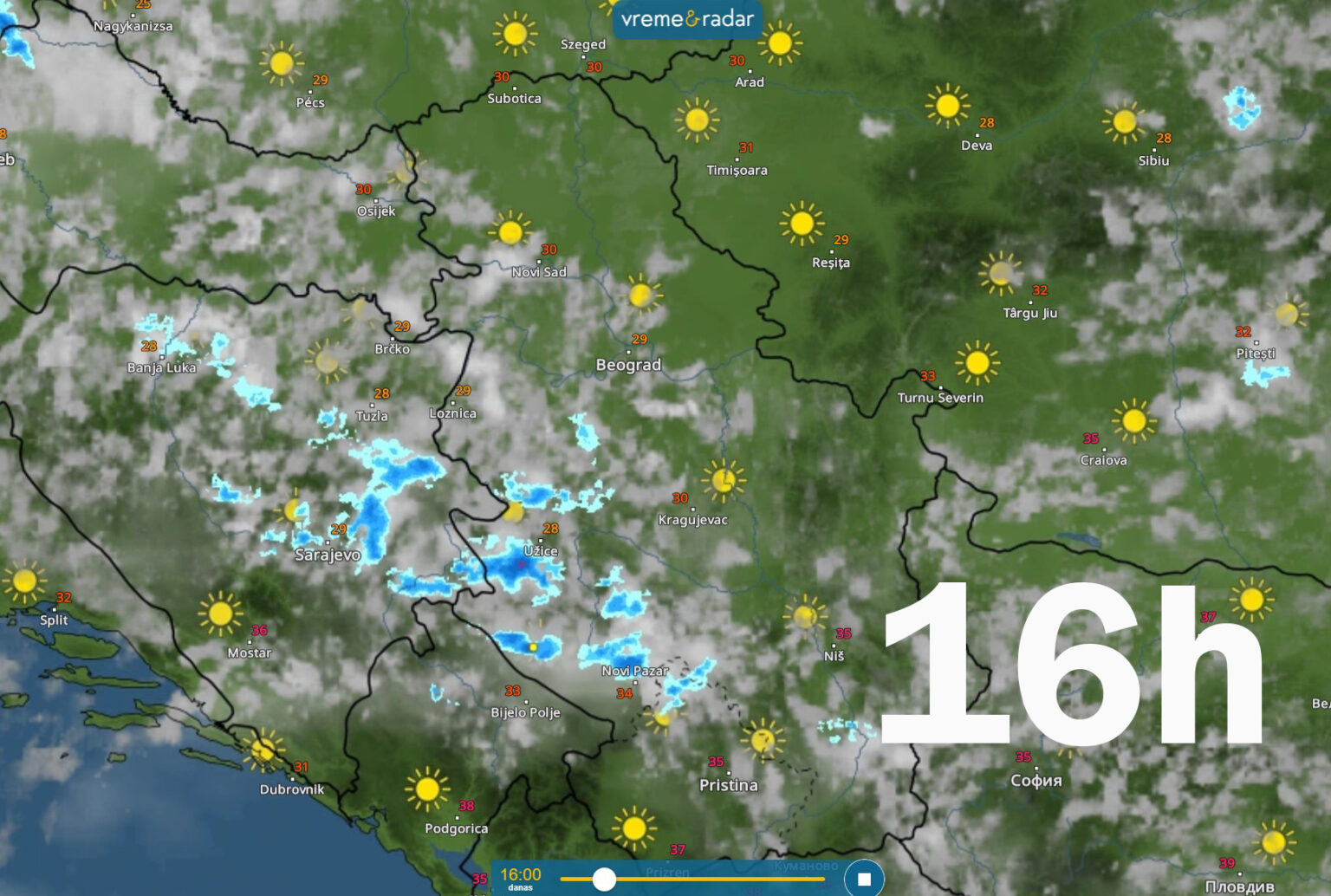 Radarski snimak iz sata u sat: Stiže li razorna oluja sa džinovskim gradom