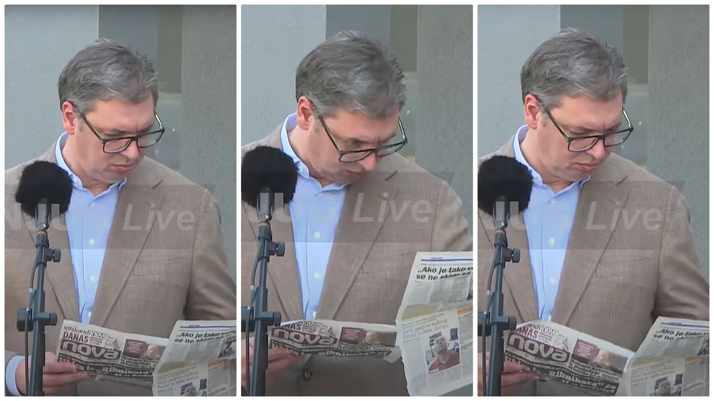 Vučić čitao novine „Nova“ na konferenciji i počeo da viče: Gde piše ...