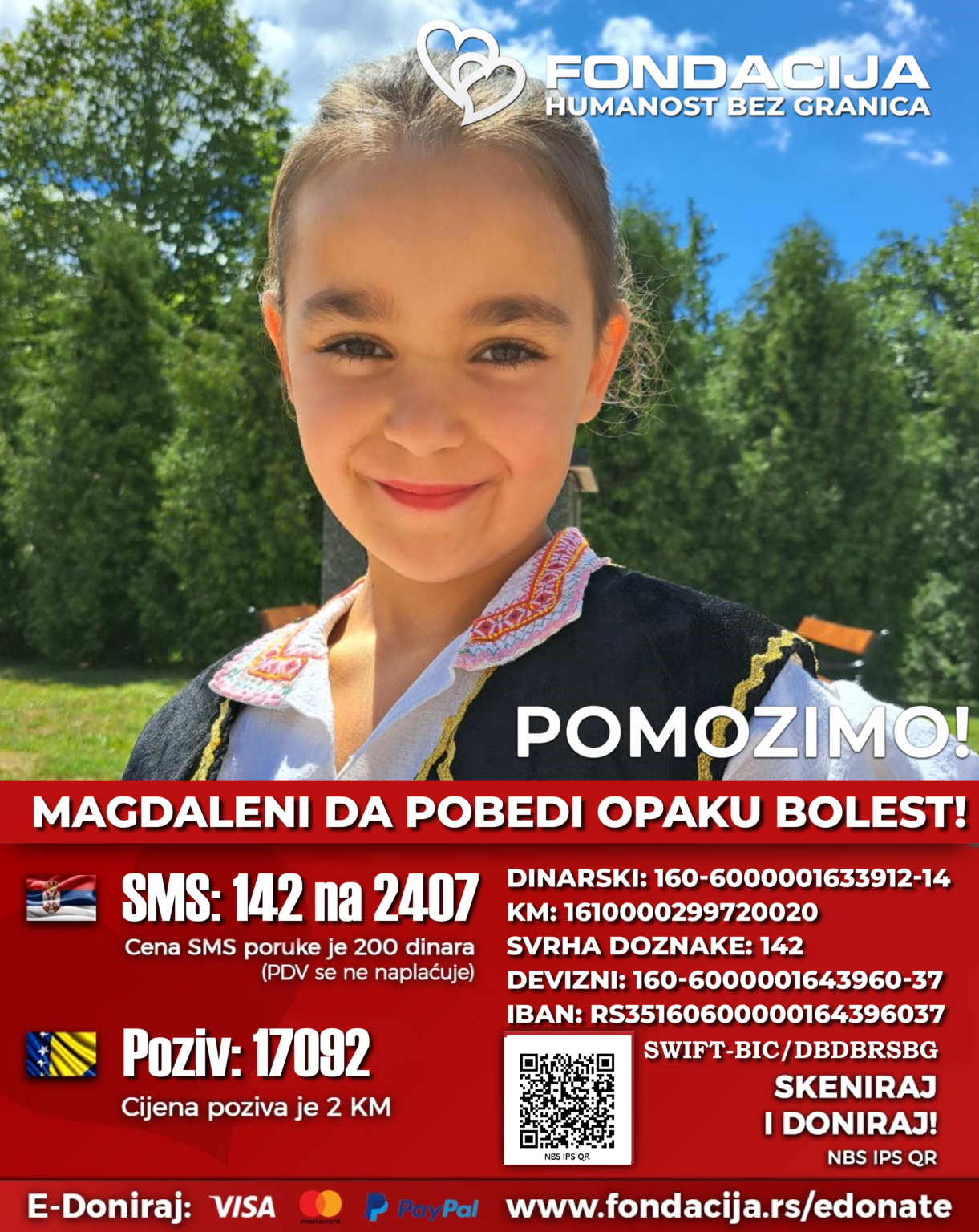 Magdalena iz Trnova ima tumor na mozgu i leči se u Kliničkom centru ...