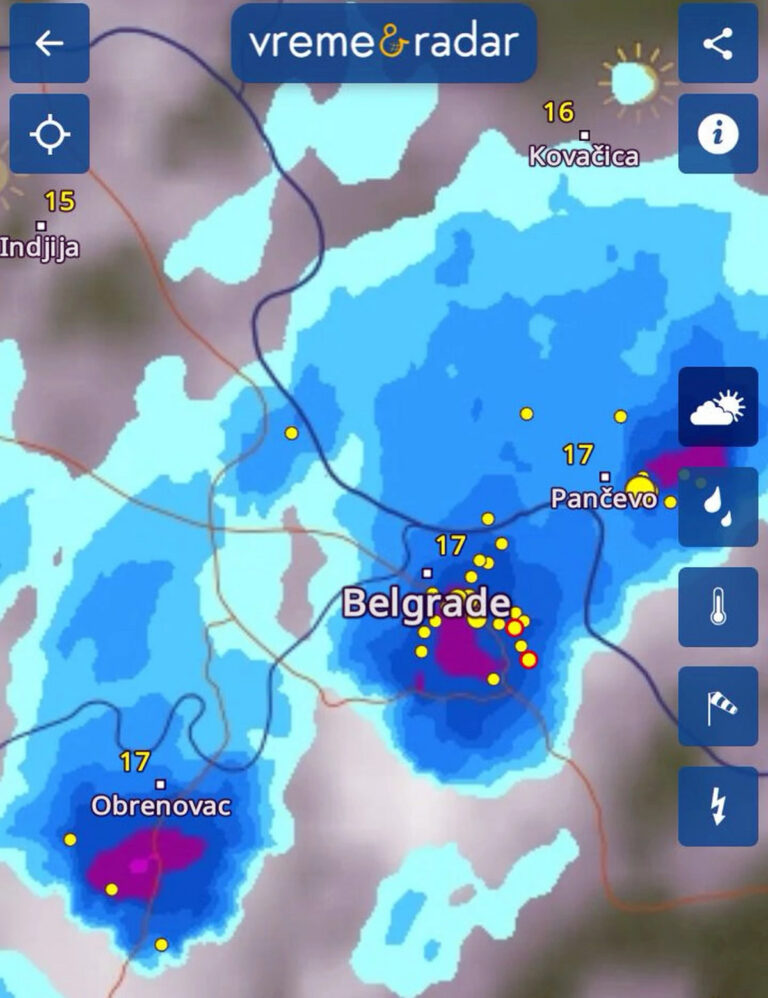 Tri epicentra oluje u Beogradu, a radarski snimci pokazuju u kom se ...