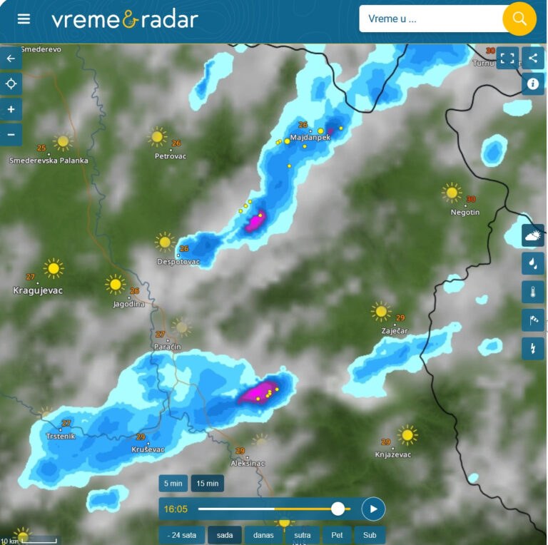 Stiže novi udar, već formirano više olujnih ćelija. Pogledajte radarske ...