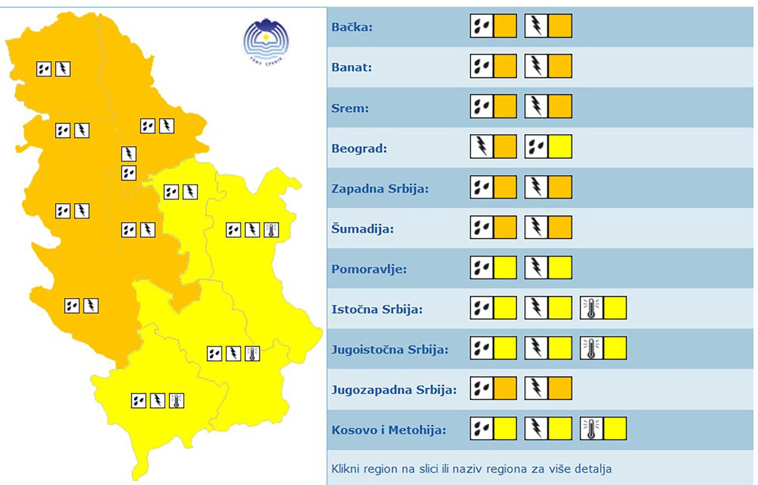 Od podneva promena vremena, ovi delovi Srbije su prvi na udaru oluje