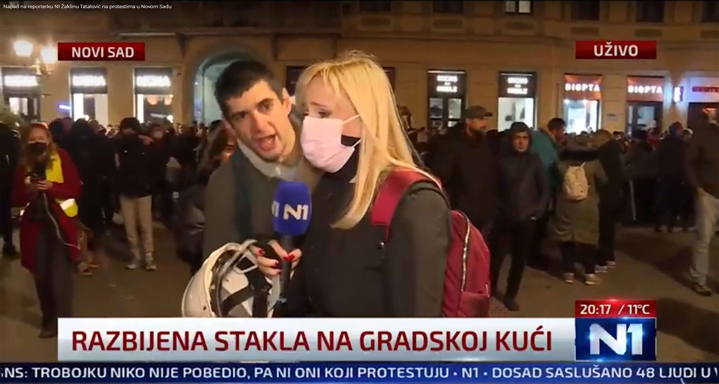 VIDEO Pogledajte trenutak napada na Tatalović tokom protesta