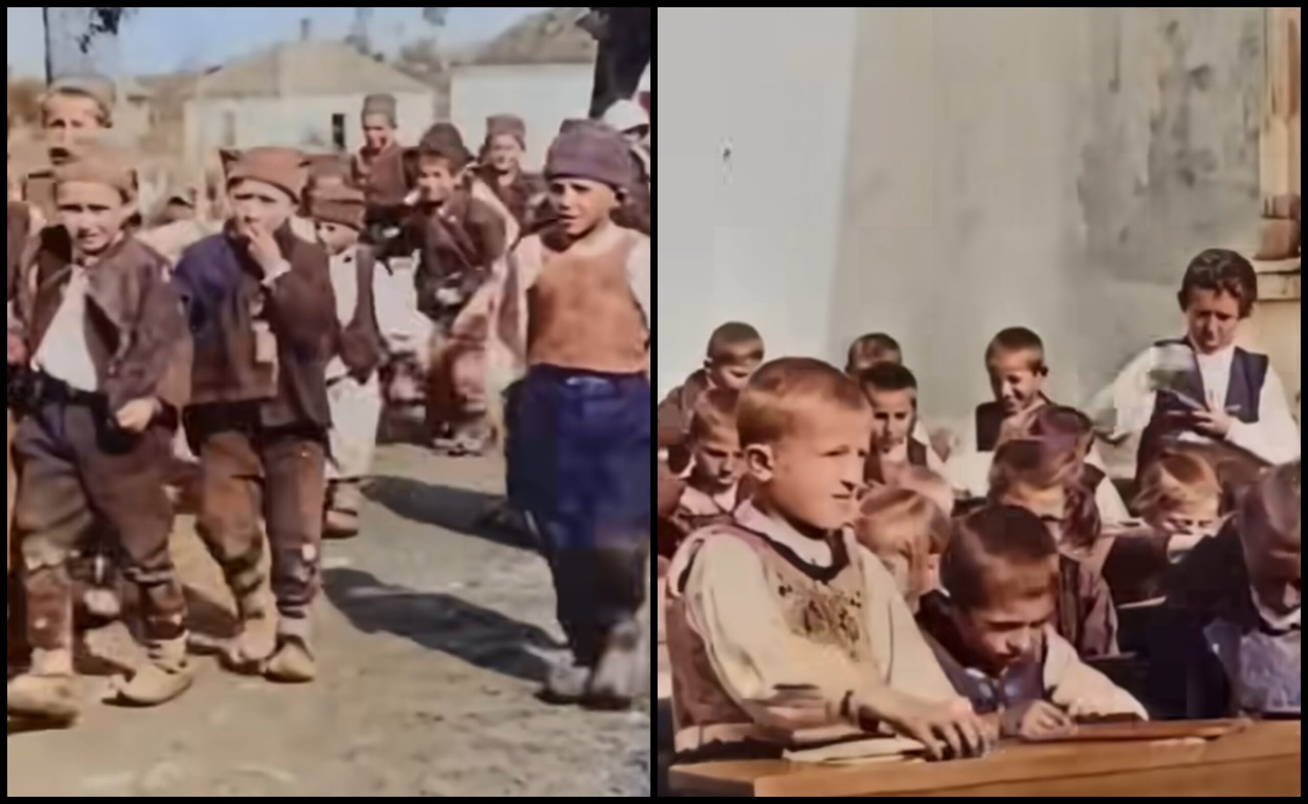 Snimak srpske dece koja kreću u školu posle Prvog svetskog rata