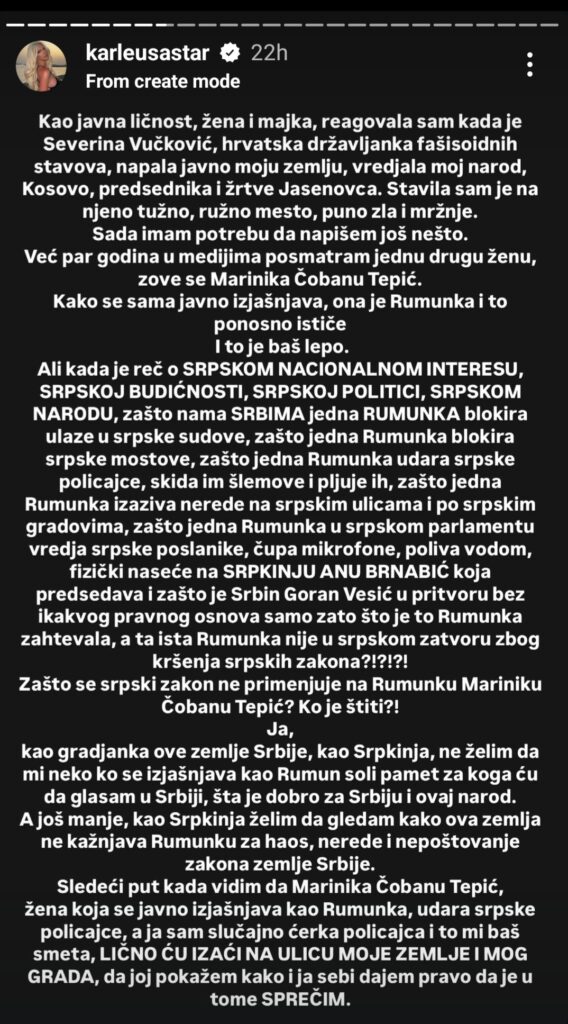 Marinika Tepić odgovorila na sramne uvrede Jelene Karleuše