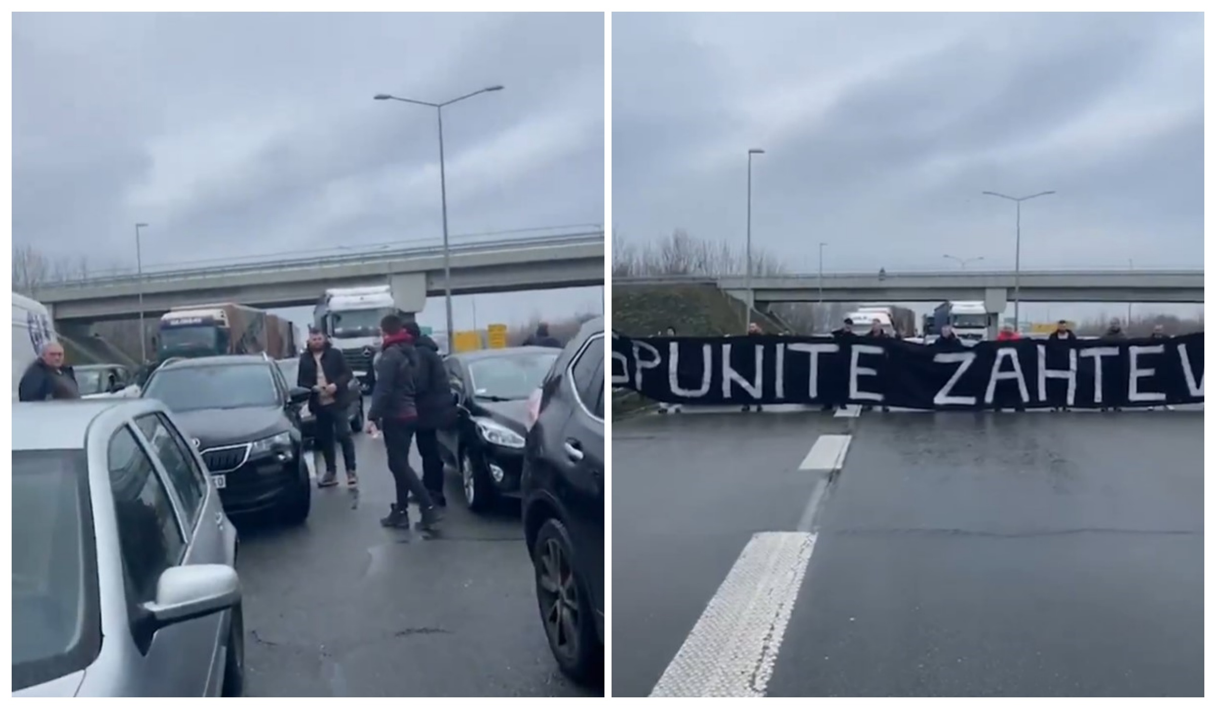 Novosadska opozicija blokirala autoput Novi Sad - Beograd VIDEO