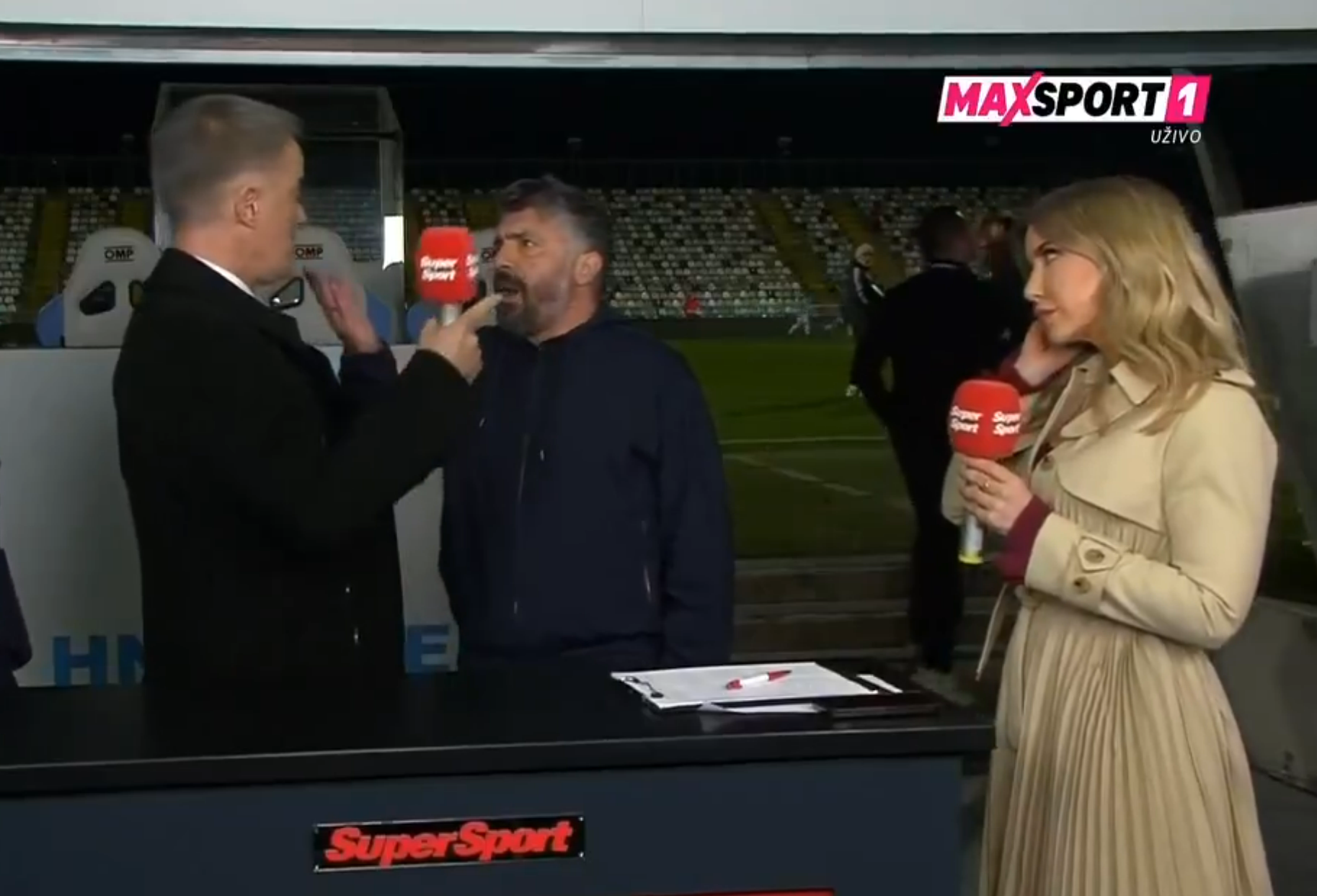 VIDEO Gatuzo se uneo u lice hrvatskom voditelju koji je provocirao Srbe: Skandal u prenosu uživo ...