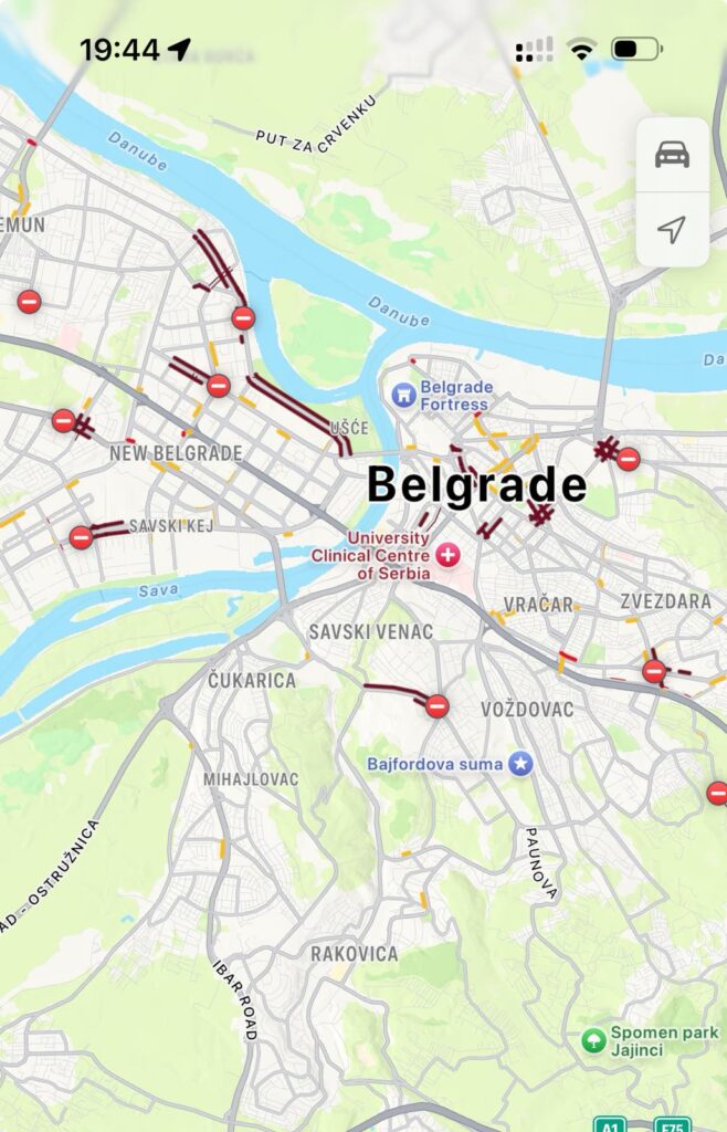 MAPA Gde su trenutne blokade u Beogradu