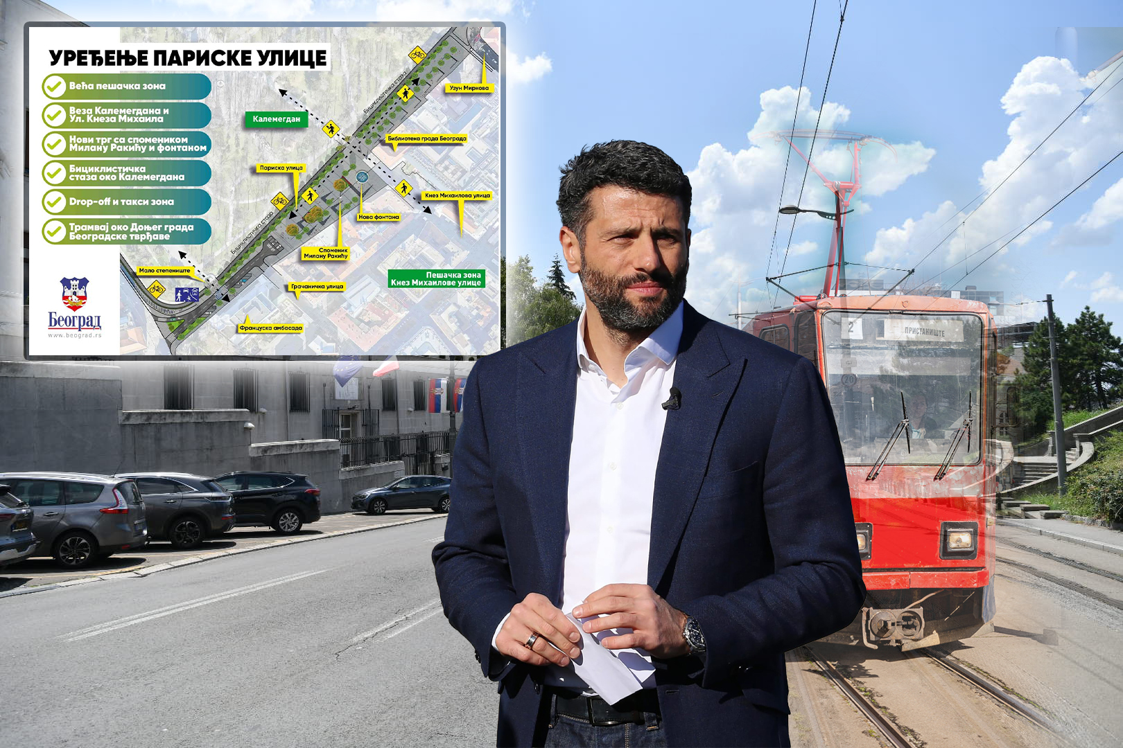 Kako će izgledati Pariska ulica kad joj Šapić ukine tramvaj dvojku