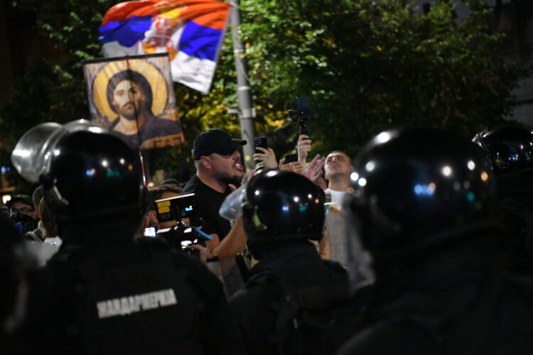Vladimir Štimac na protestu u Beogradu